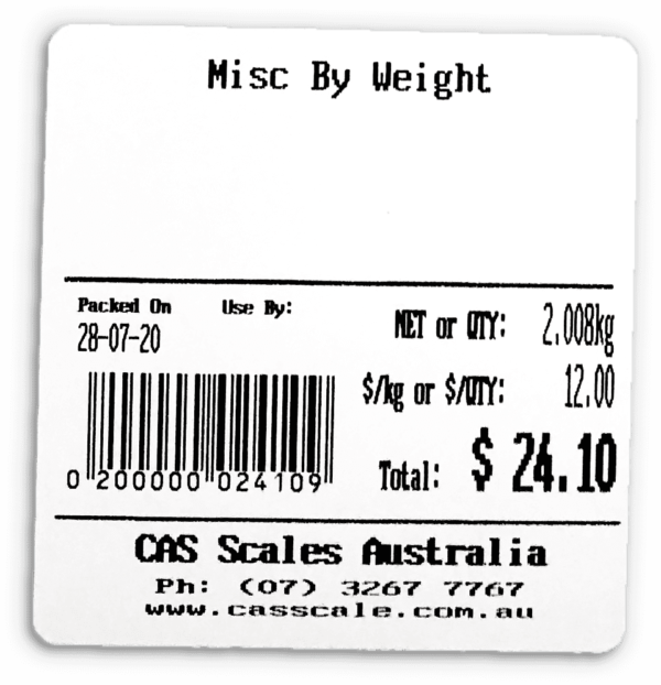 CAS CN1 Label Printing Scale - CAS Scales Australia